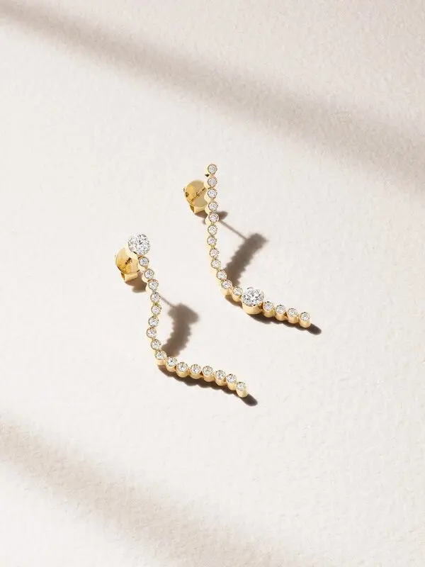Sophie Bille Brahe 18-karat Recycled Gold Diamond Dangle Earrings - Silver