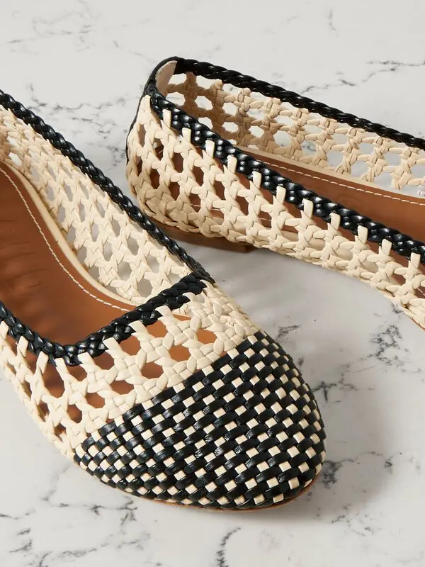 Staud Nell Woven Leather Ballet Flats