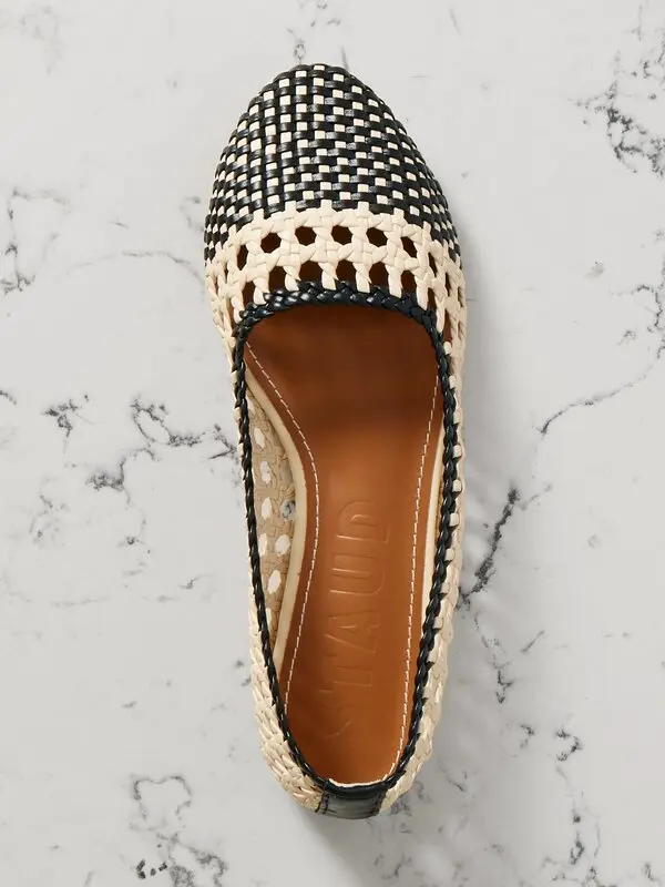 Staud Nell Woven Leather Ballet Flats