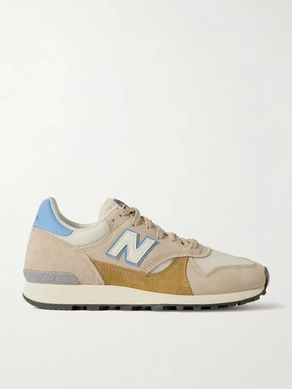 NEW BALANCE 475 Mesh And Suede Sneakers - Neutrals