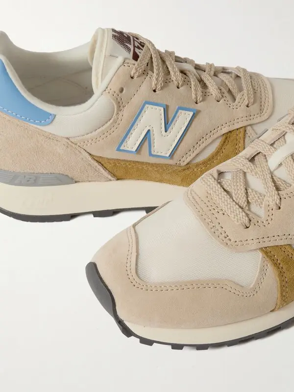 NEW BALANCE 475 Mesh And Suede Sneakers - Neutrals