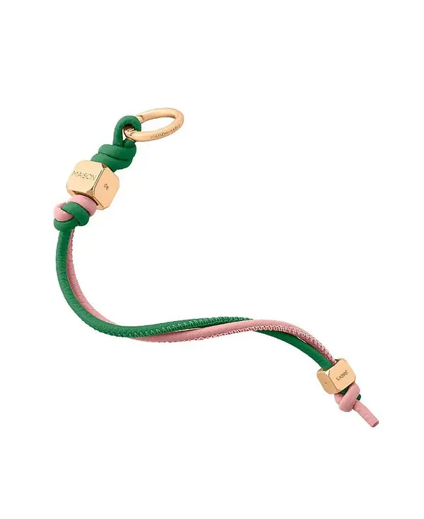 MAISON DE SABRE Leather Wristlet Charm - Emerald Lily