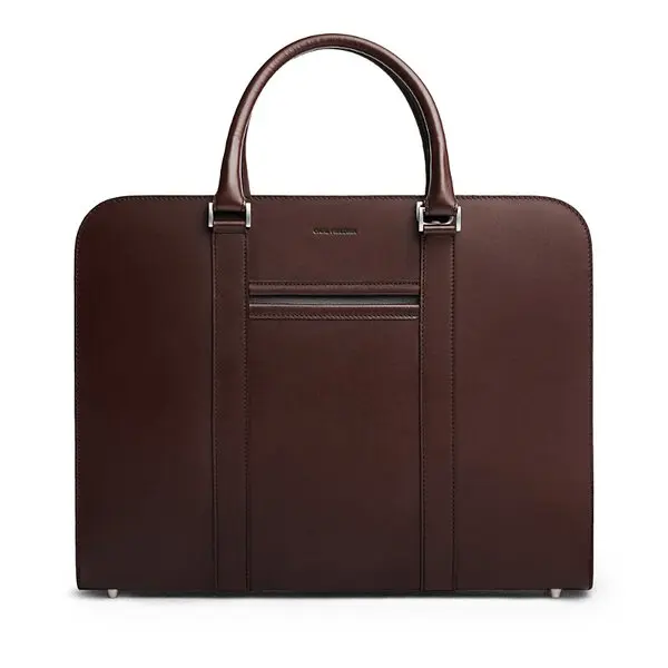 CARL FRIEDRIK Palissy Leather Briefcase - Chocolate