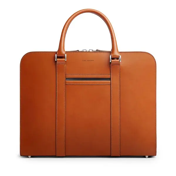 CARL FRIEDRIK Palissy Leather Briefcase - Cognac