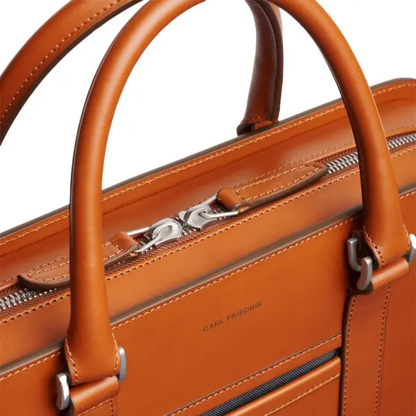 CARL FRIEDRIK Palissy Leather Briefcase - Cognac