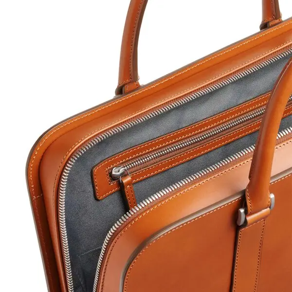 CARL FRIEDRIK Palissy Leather Briefcase - Cognac