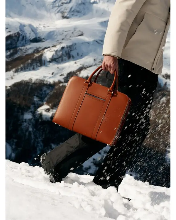 CARL FRIEDRIK Palissy Leather Briefcase - Cognac