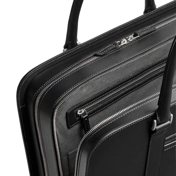 CARL FRIEDRIK Palissy Double Leather Briefcase - Black