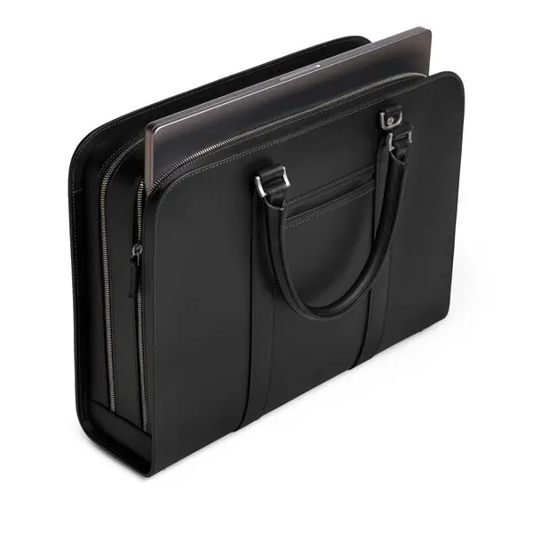 CARL FRIEDRIK Palissy Double Leather Briefcase - Black