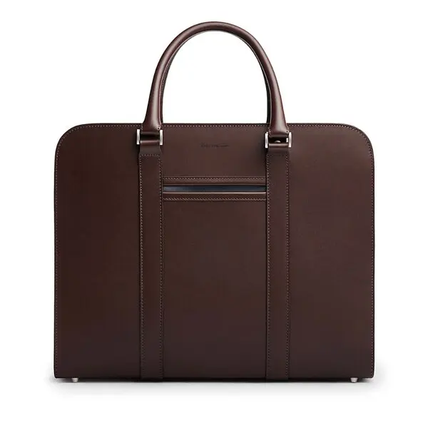CARL FRIEDRIK Palissy Double Leather Briefcase - Chocolate