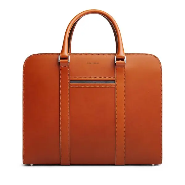 CARL FRIEDRIK Palissy Double Leather Briefcase - Cognac