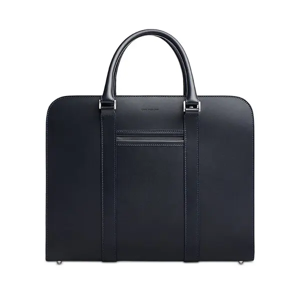 CARL FRIEDRIK Palissy Double Leather Briefcase - Navy