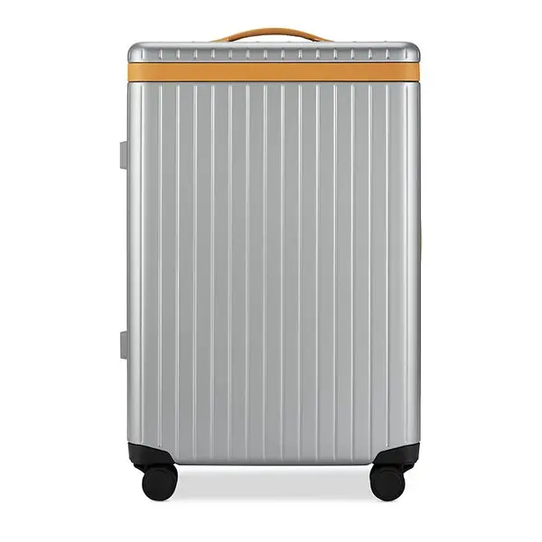 CARL FRIEDRIK The Check In Wheeled Suitcase - Arctic Grey/tan