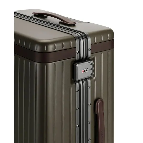 CARL FRIEDRIK Check-in Wheeled Suitcase - Olive/chocolate