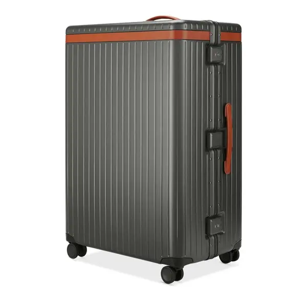 CARL FRIEDRIK The Large Check In Spinner Suitcase - Grey/cognac