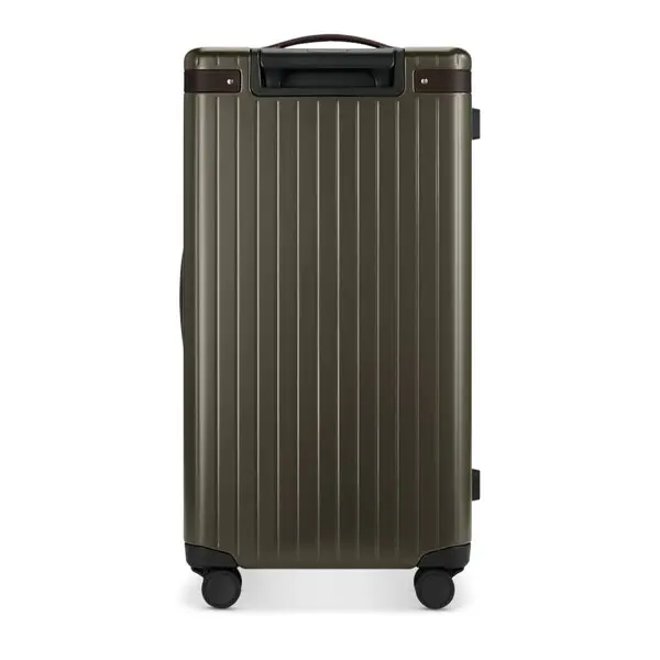 CARL FRIEDRIK Large Check-in Trunk - Dark Olive/chocolate