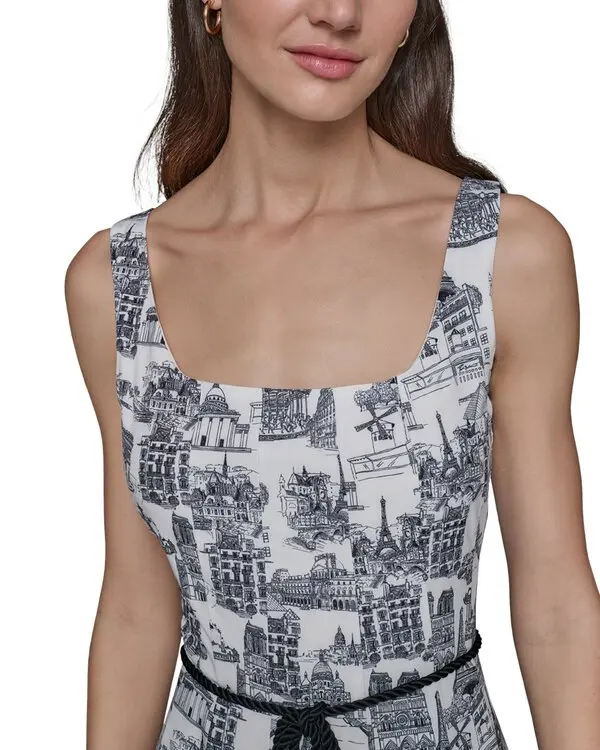 Karl Lagerfeld Paris Fit And Flare Dress In Soft White/Black - 50% Off |  Editorialist