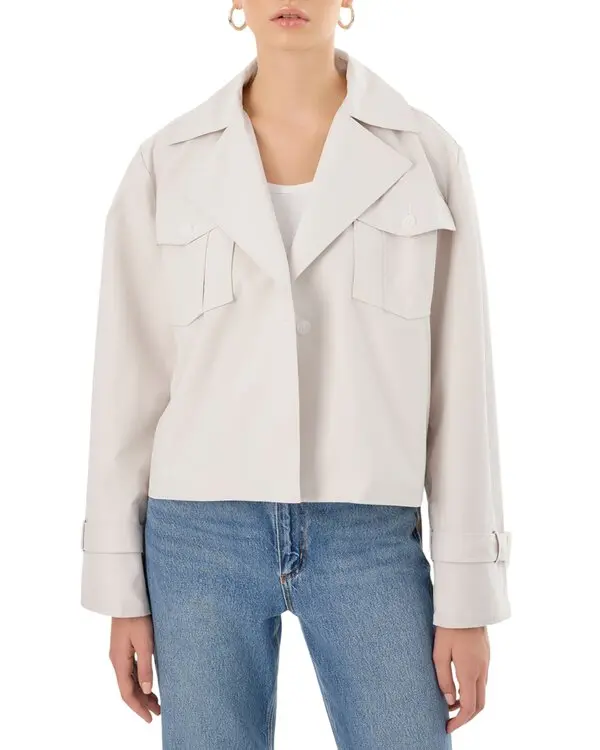 LAMARQUE Quinn Short Trench Jacket Whisper White Editorialist