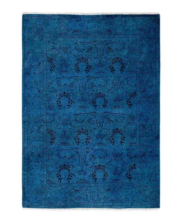 Bloomingdale'S Fine Vibrance M1521 Area Rug, 4'2 X 5'10 - Blue