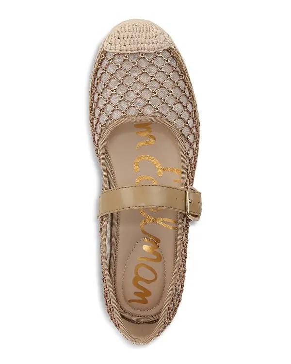 Sam Edelman Mackie Mesh Mary Jane Espadrille Flats - Amber Gold