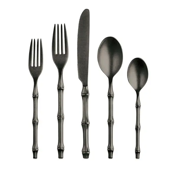 MEPRA Bali 5 Piece Flatware Set - Pewter Black