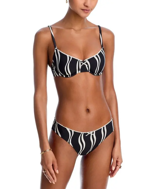 Solid & Striped The Daphne Bikini Top - Wavy Stripe Noir
