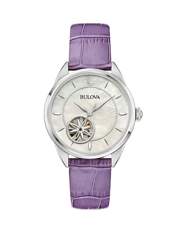 Bulova Sutton 35mm Watch - White/purple