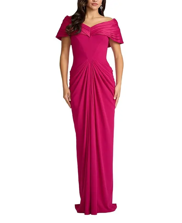 Tadashi Shoji Seraphine Pleated Gown - Hibiscus