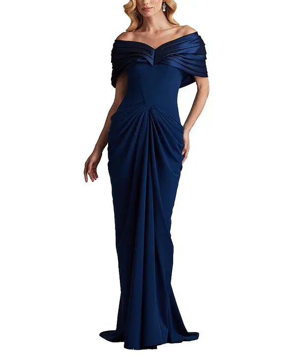 open lace back dress Prim Pleated Midi Dress, Navy Leaf Print main image 0