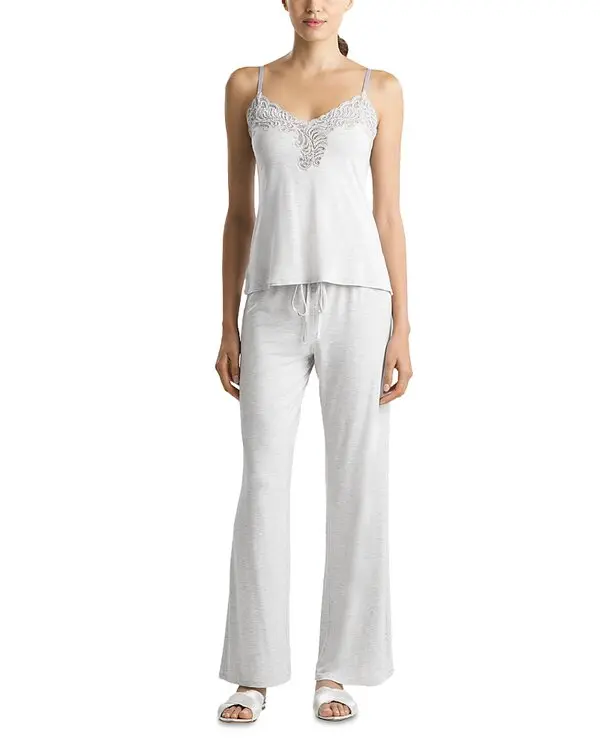 Natori Feathers Essentials Pajama Cami Set - Light Heather Grey