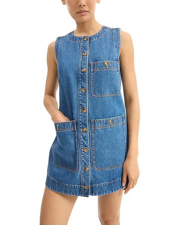 cornflower blue shift dress RIXO Abi Chiffon Midi Tulip Fields Cornflower Blue