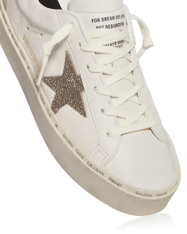 GOLDEN GOOSE Hi Star Low Top Sneakers - White/biege