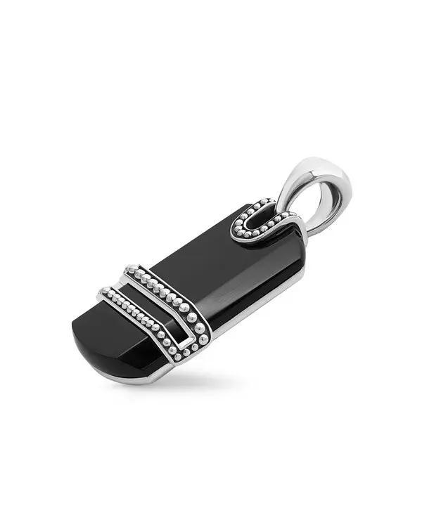 Lagos Sterling Anthem Onyx Dog Tag Amulet Pendant
