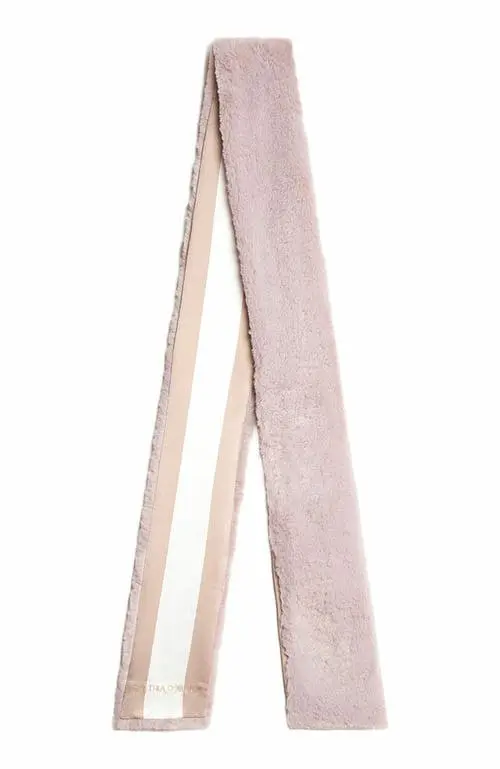 Cynthia Rowley Out East Faux Fur Silk Scarf - Blush