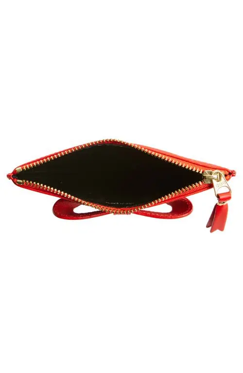 Comme Des Garçons Big Bow Leather Coin Purse - Red