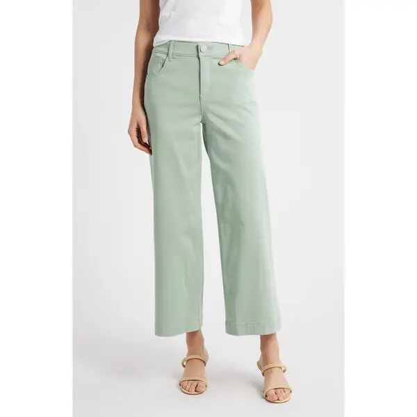 Wit & Wisdom High Waist Ankle Wide Leg Twill Pants