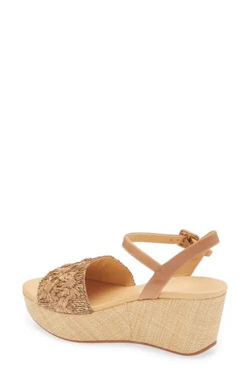 CHOCOLAT BLU Yizzy Platform Wedge Sandal - Toast Raffia