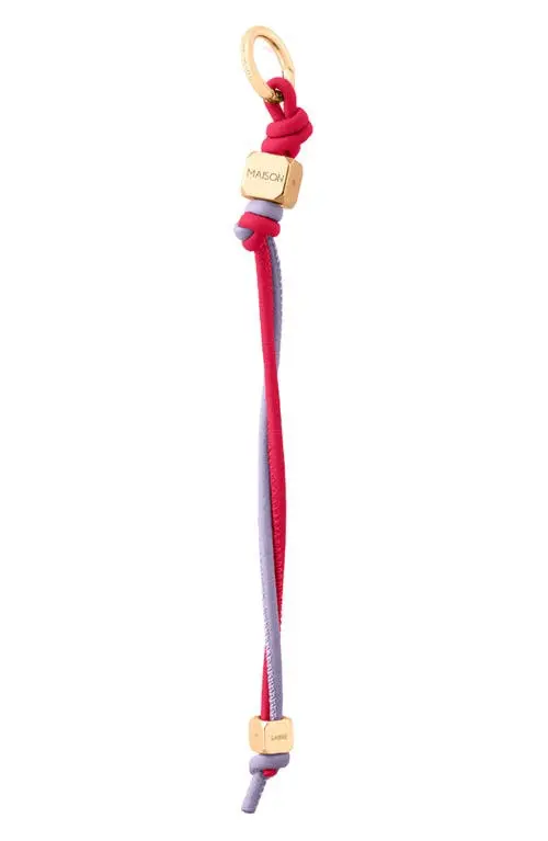 MAISON DE SABRE Leather Wristlet Charm - Fuchsia Lavender