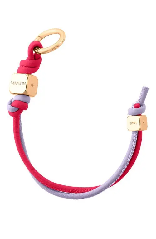 MAISON DE SABRE Leather Wristlet Charm - Fuchsia Lavender