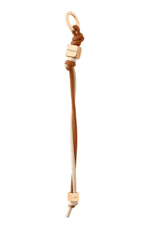 MAISON DE SABRE Leather Wristlet Charm - Pecan Nude