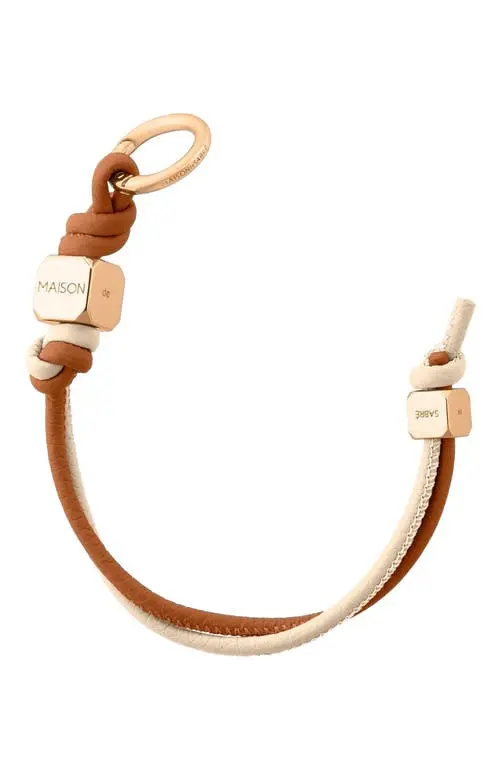 MAISON DE SABRE Leather Wristlet Charm - Pecan Nude
