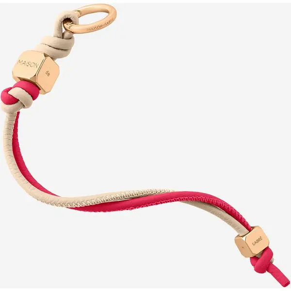 MAISON DE SABRE Leather Wristlet Charm - Saharan Fuchsia