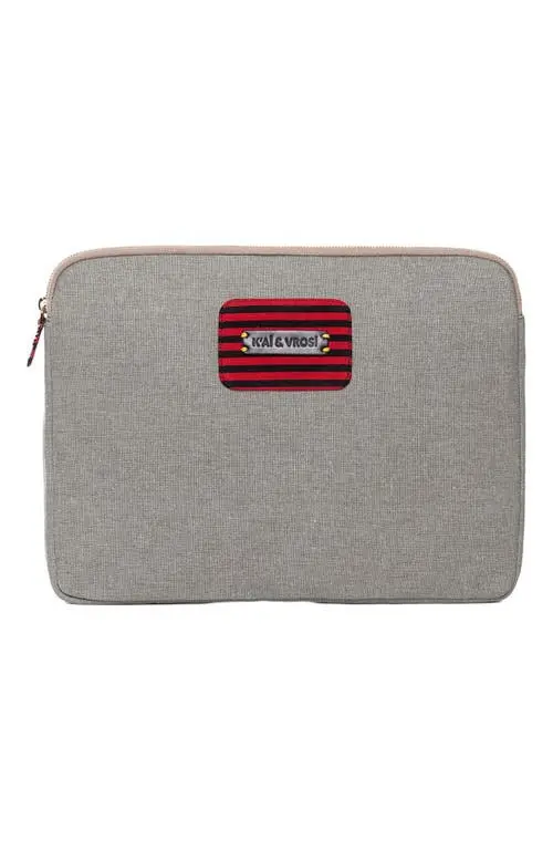 K'AI & VROSI Zipped Canvas Laptop Casefor 13 - Gray