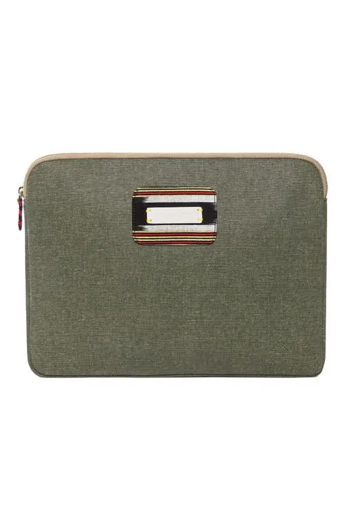 K'AI & VROSI Zipped Canvas Laptop Casefor 13 - Green