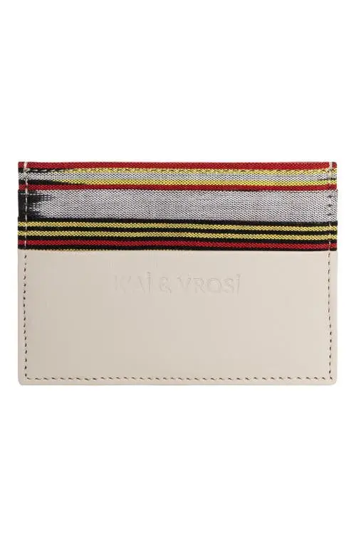 K'AI & VROSI Leather Canvas Cardholder - Beige
