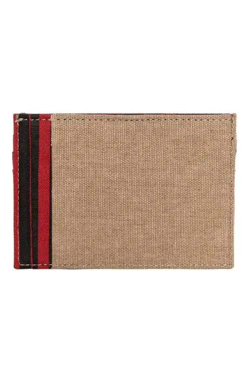 K'AI & VROSI Leather Canvas Cardholder - Beige