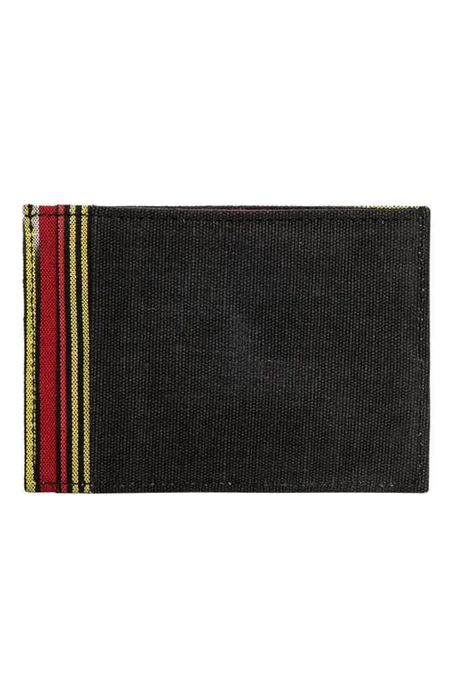 K'AI & VROSI Leather Canvas Cardholder - Black