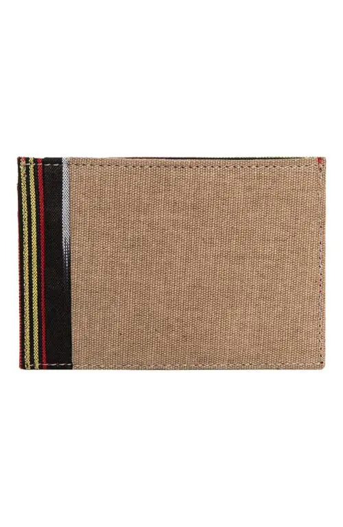 K'AI & VROSI Leather Canvas Cardholder - Brown