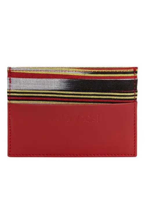 K'AI & VROSI Leather Canvas Cardholder - Red