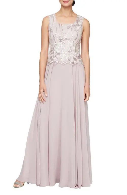 Alex Evenings Sequin Embroidered Lace Gown With Jacket